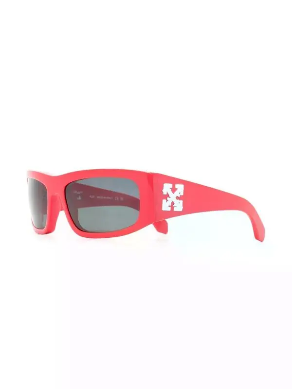 Off-White Arrows Rectangular Sunglasses - Red
