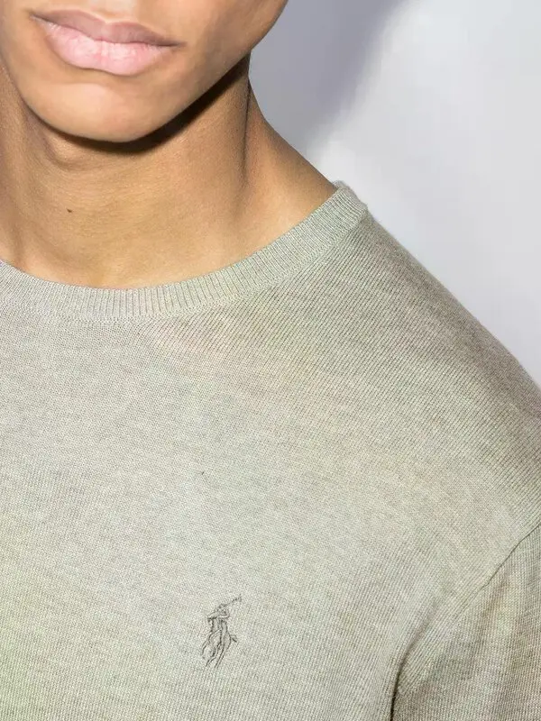 Polo Ralph Lauren Embroidered Logo Crew Neck Jumper - Grey