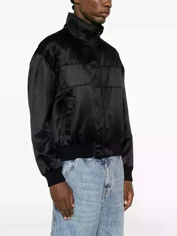 Saint Laurent Logo-embroidered Satin Bomber Jacket