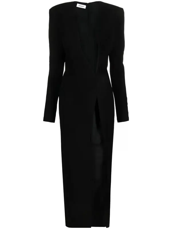 MONOT Plunging V-neck Crepe Dress