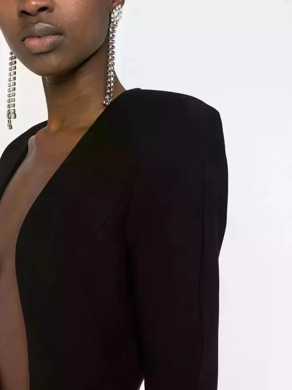 MONOT Plunging V-neck Crepe Dress