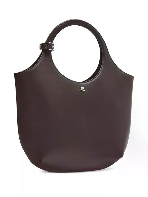 COURREGES Holy Leather Tote Bag - Brown