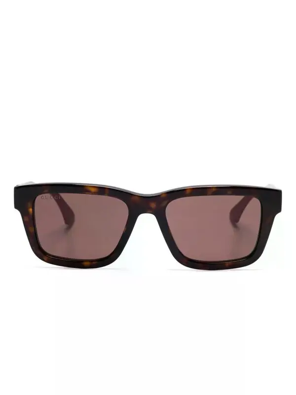 Gucci Rectangle-frame Sunglasses - Green