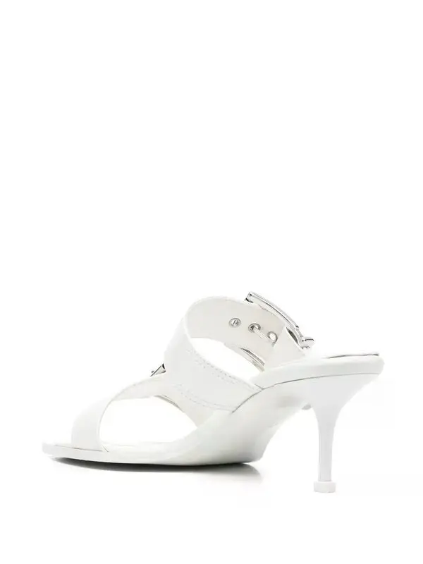 Alexander McQueen Buckled Leather Sandals - White