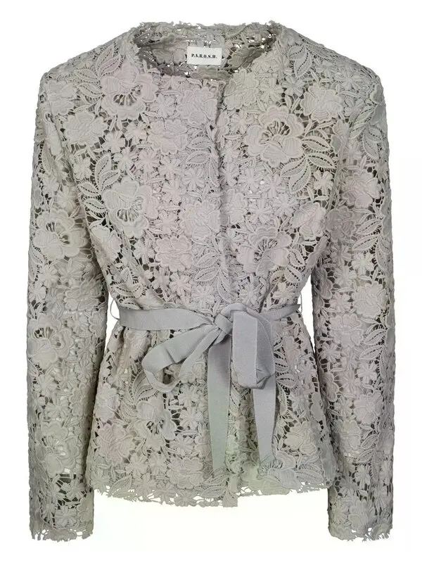 P.a.r.o.s.h Lace Jacket With Tie Waist