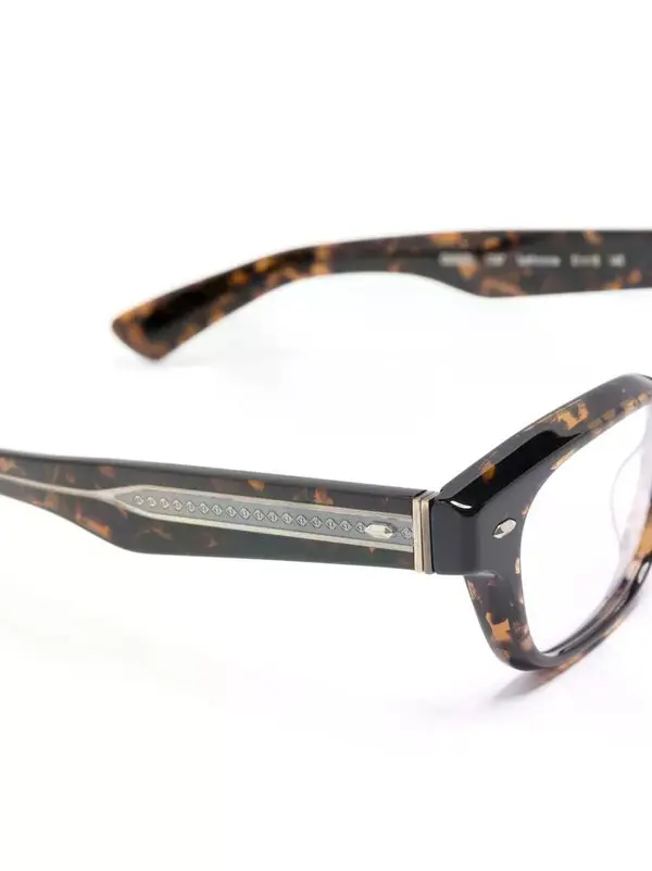 Oliver Spencer Tortoiseshell-effect Rectangle-frame Glasses - Brown