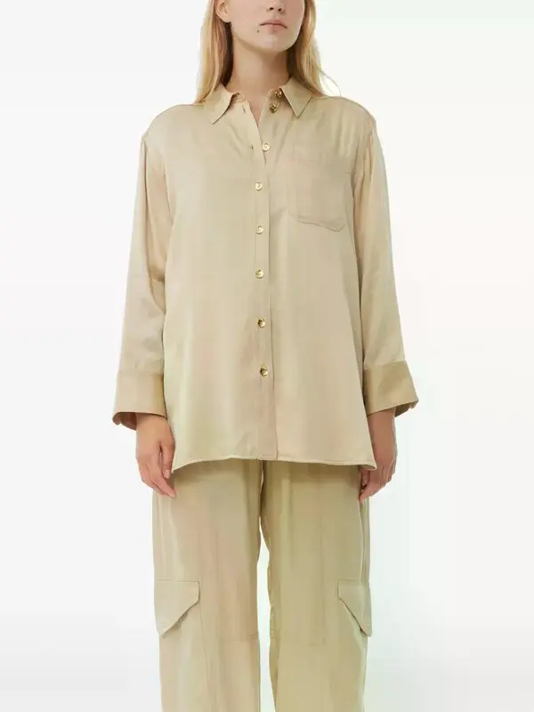 GANNI Long-sleeve Satin Shirt
