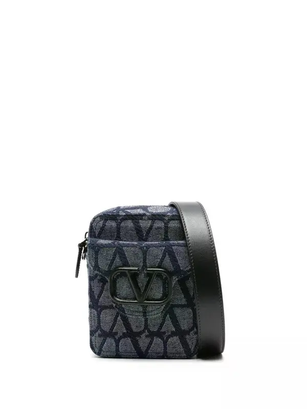 Valentino Garavani Locò Denim Messenger Bag - Blue