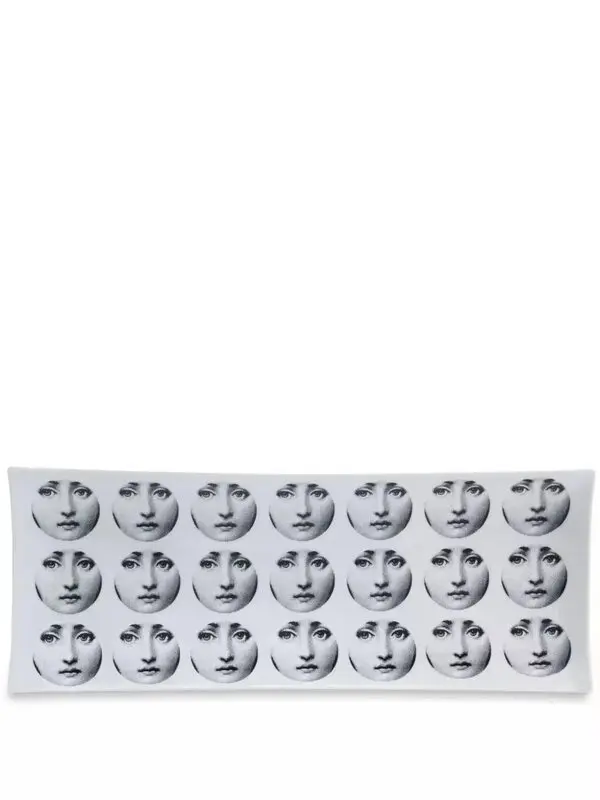 FORNASETTI Graphic-print Rectangular Tray - Grey