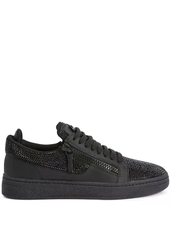 GIUSEPPE ZANOTTI Embellished Double-zip Low-top Sneakers