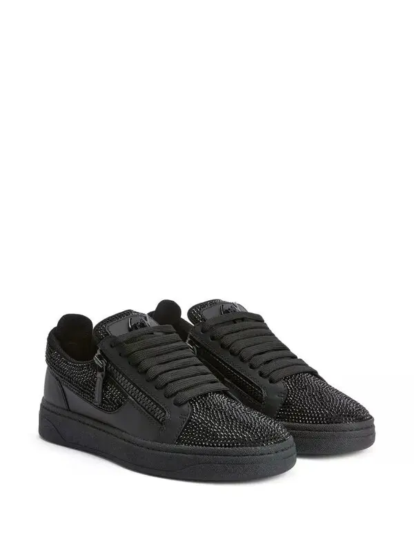 GIUSEPPE ZANOTTI Embellished Double-zip Low-top Sneakers
