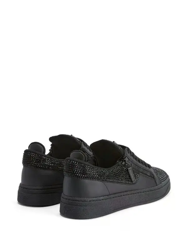 GIUSEPPE ZANOTTI Embellished Double-zip Low-top Sneakers