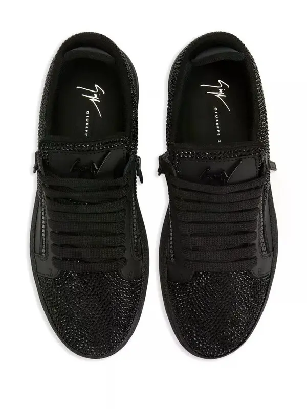 GIUSEPPE ZANOTTI Embellished Double-zip Low-top Sneakers