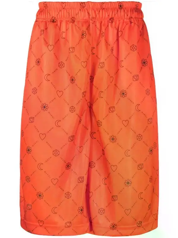 Marni Graphic Print Wide Leg Shorts