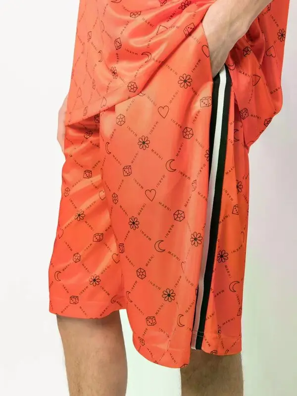 Marni Graphic Print Wide Leg Shorts