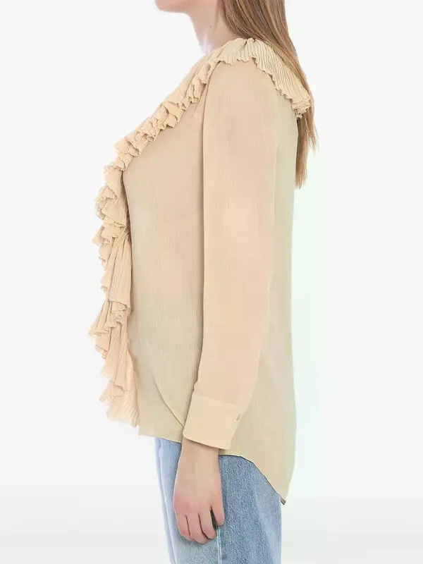 Saint Laurent Ruffled Blouse - Neutrals