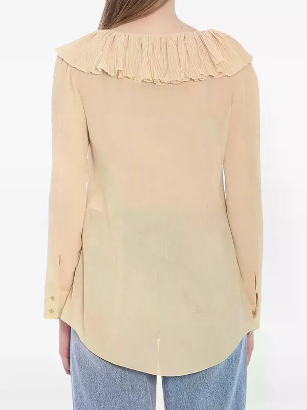 Saint Laurent Ruffled Blouse - Neutrals