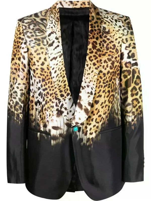 Roberto Cavalli Leopard-print Silk Blazer