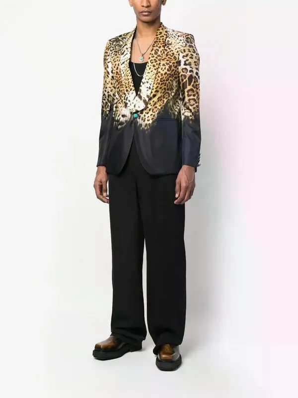 Roberto Cavalli Leopard-print Silk Blazer