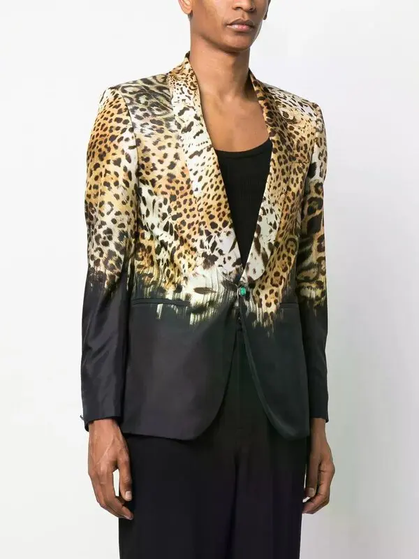 Roberto Cavalli Leopard-print Silk Blazer