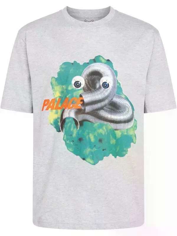 PALACE Gassed Graphic-print T-shirt - Grey