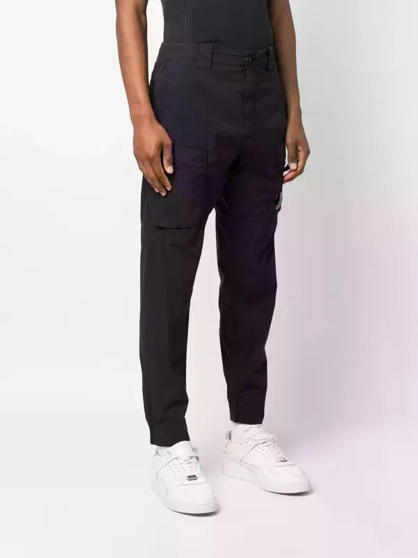 C.P. COMPANY Logo-patch Tapered Trousers - Blue