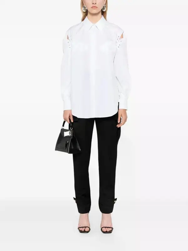 Alexander McQueen Cut-out Detail Cotton Shirt