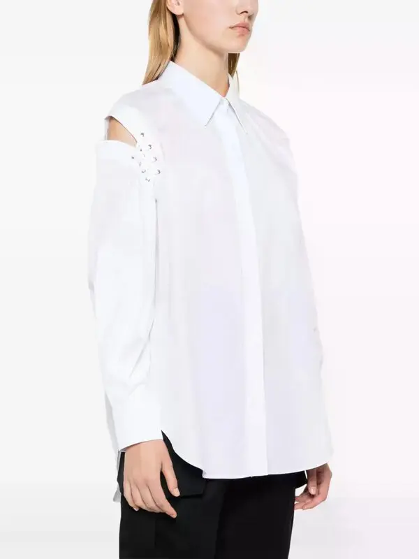 Alexander McQueen Cut-out Detail Cotton Shirt