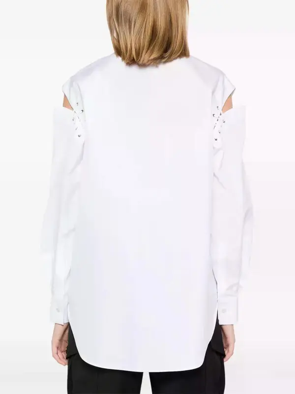 Alexander McQueen Cut-out Detail Cotton Shirt
