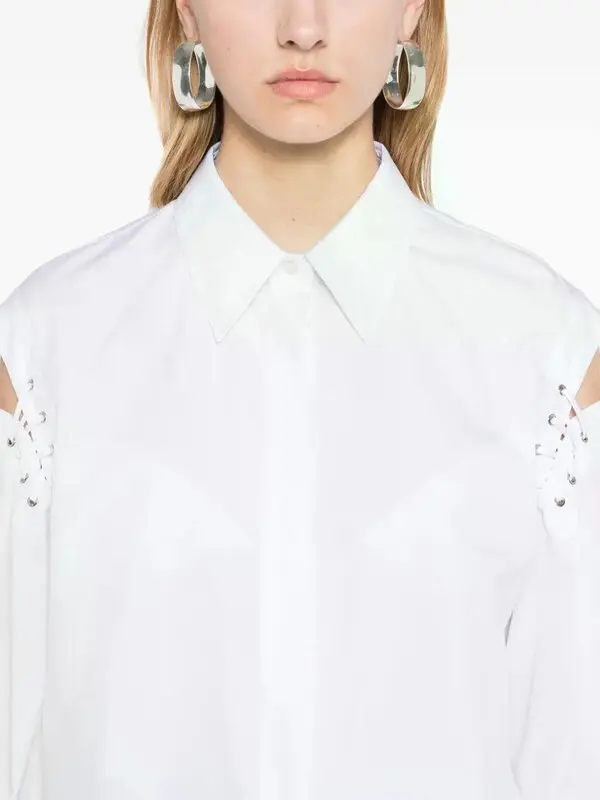 Alexander McQueen Cut-out Detail Cotton Shirt