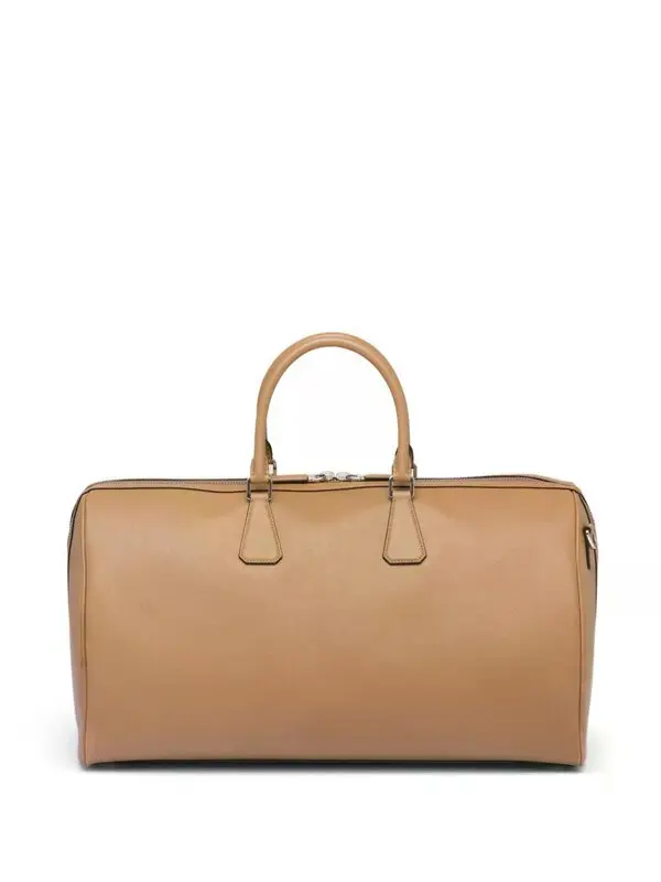 Prada Leather Large Bag With Triangle Logo