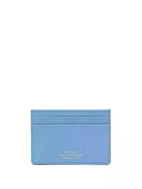 Smythson Logo-embossed Leather Cardholder - Blue