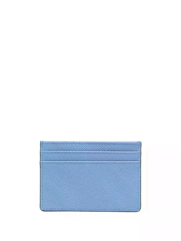 Smythson Logo-embossed Leather Cardholder - Blue
