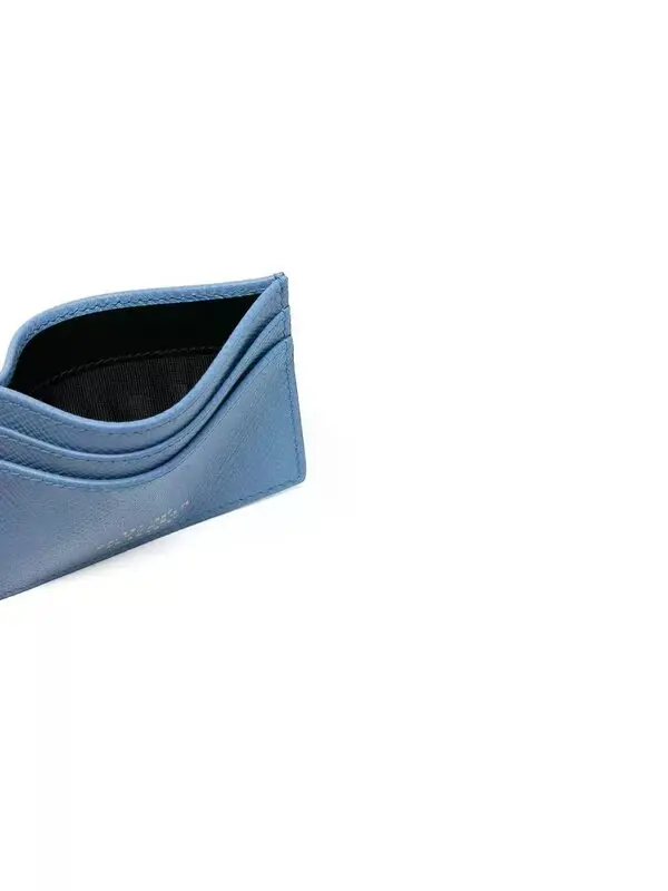 Smythson Logo-embossed Leather Cardholder - Blue