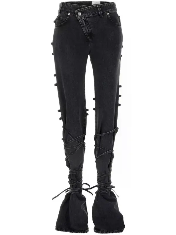Alexander McQueen Asymmetrical Tied Jeans