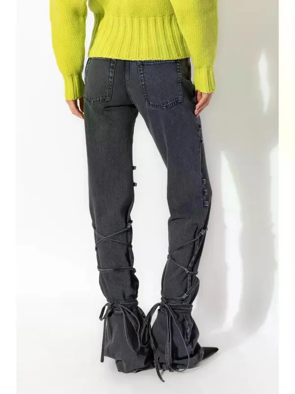 Alexander McQueen Asymmetrical Tied Jeans