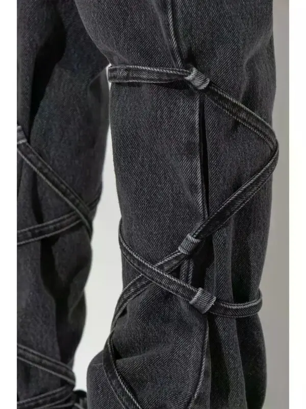 Alexander McQueen Asymmetrical Tied Jeans