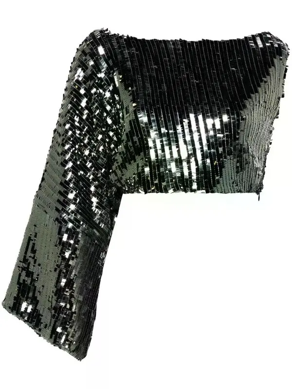 TALLER MARMO Sequinned Asymmetric Top - Silver