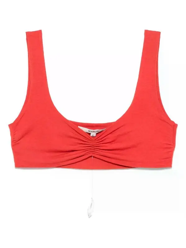 MANURI Gathered Cropped Top