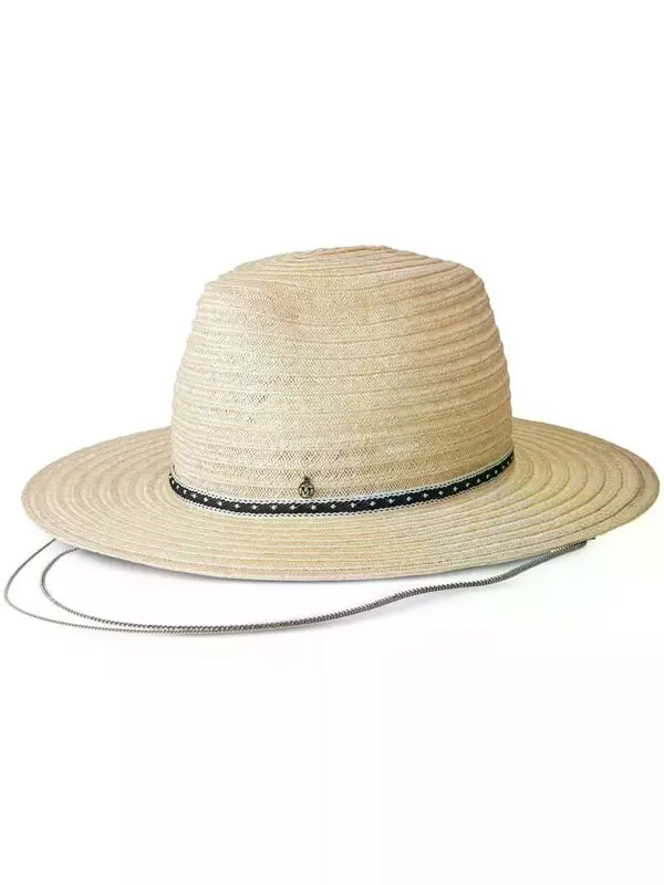 MAISON MICHEL Kyra Logo-charm Sun Hat - Neutrals