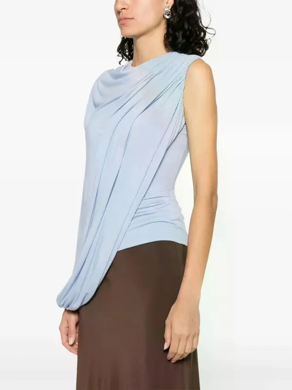 MANURI Draped Sleeveless Blouse