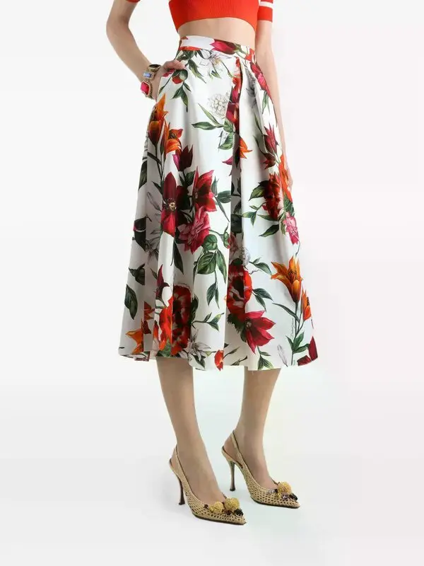 Dolce & Gabbana Floral-print Midi Skirt