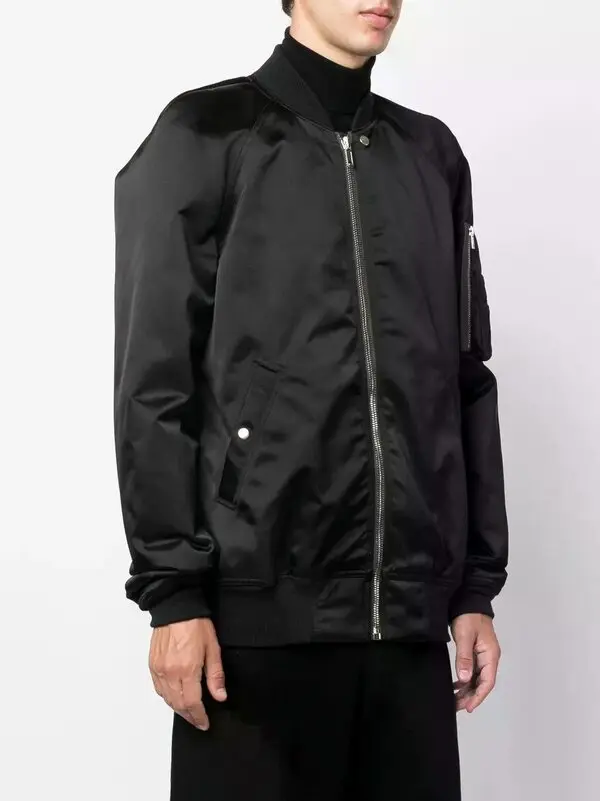 Rick Owens Zip-up Bomber Jacket - Black