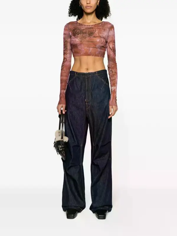 DARKPARK Daisy Contrast-stitching Wide Leg Jeans