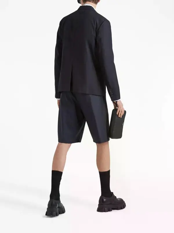 Prada Triangle Logo Cotton Blazer