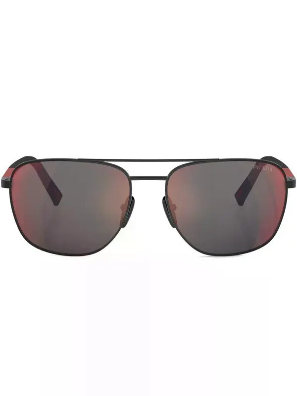 Prada Linea Rossa Pilot-frame Sunglasses - Black
