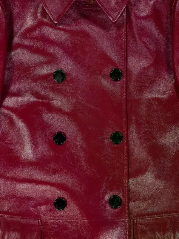 Gucci Leather Double-breasted Trench Coat