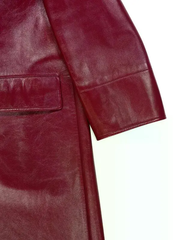 Gucci Leather Double-breasted Trench Coat