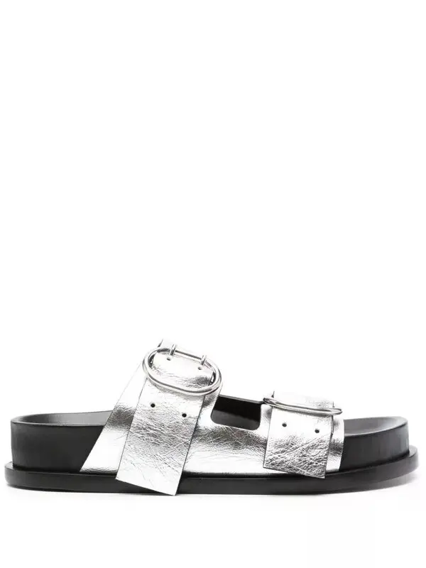 JIL SANDER Double-buckle Leather Sandals