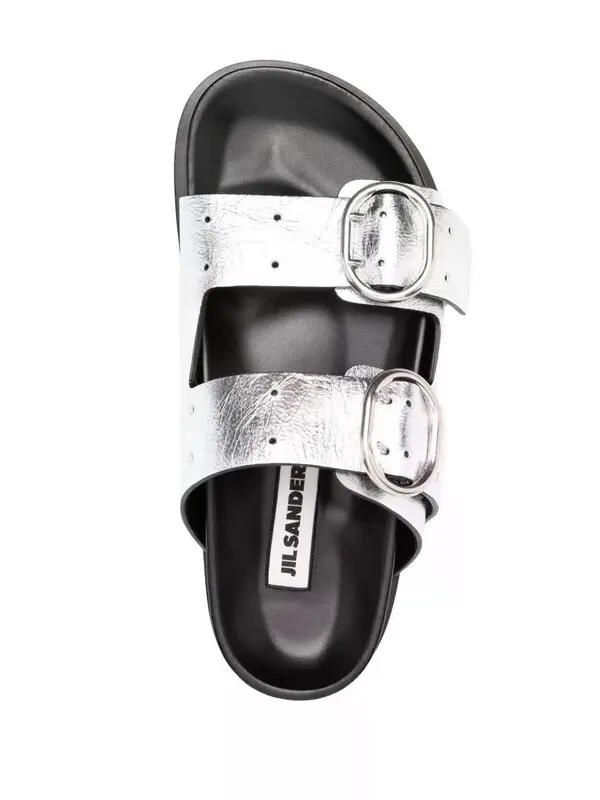 JIL SANDER Double-buckle Leather Sandals